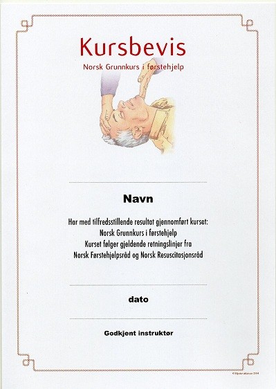 HLR kursbevis - diplom | Hjertevakten